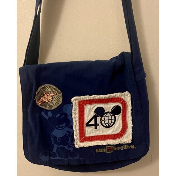 Disney | Bags | Disney 4th Anniversary Messenger Patches Blue Mickey ...
